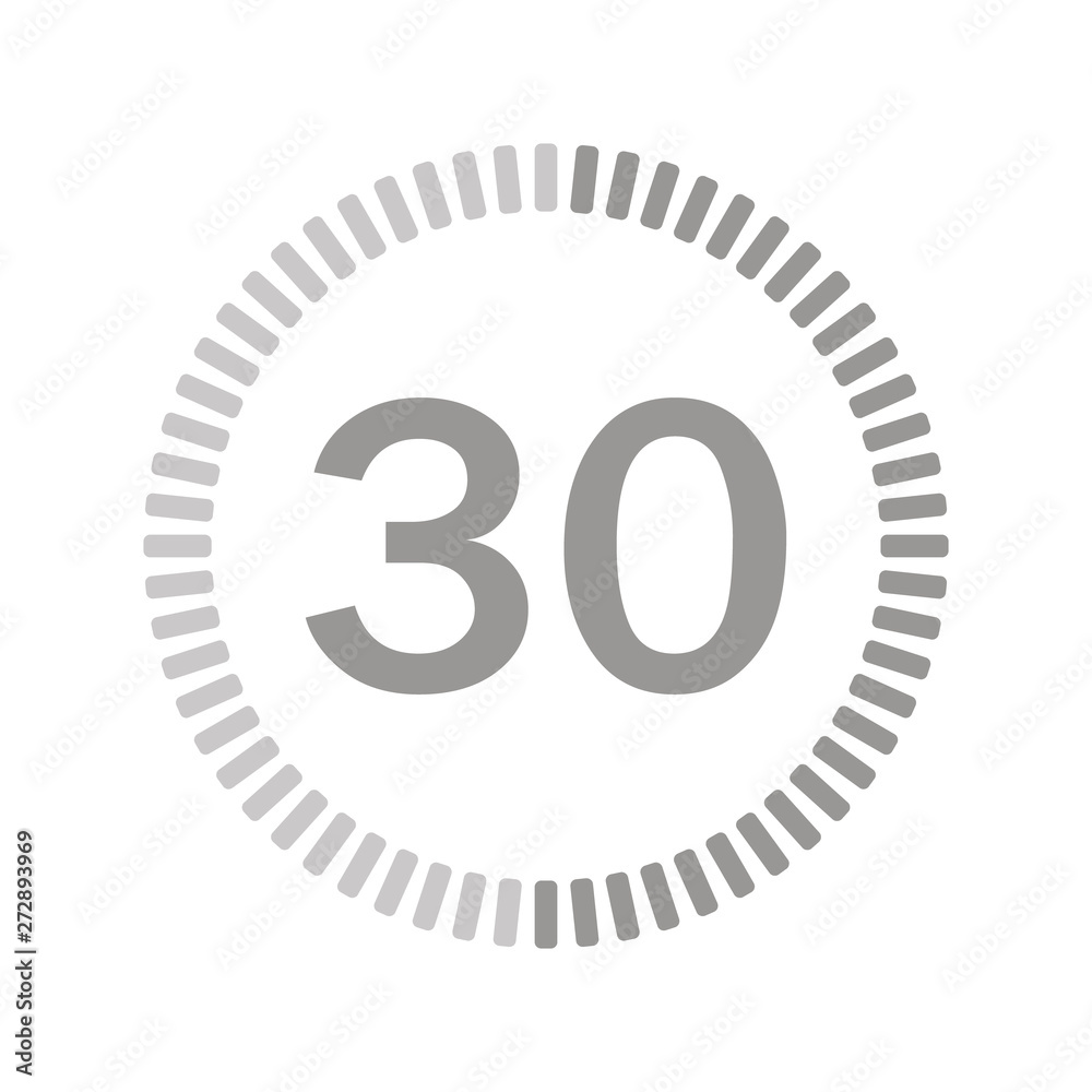 The 30 minutes, stopwatch vector icon, digital timer. clock and watch ...