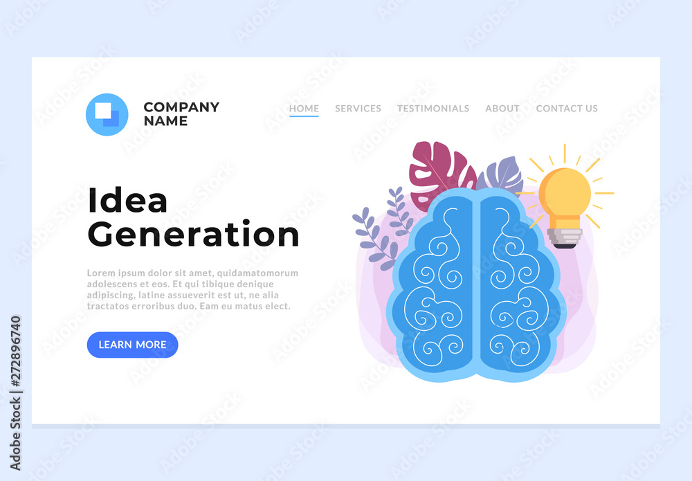 Idea generation banner web page site concept. Vector flat graphic ...