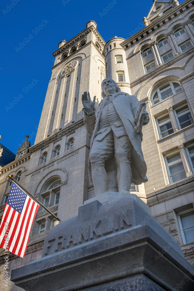 Benjamin Franklin Statue Old Post Office Building Washington DC Stock ...