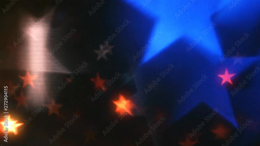 Americana Star Flow One 4K Loop features red, white, and blue stars of ...