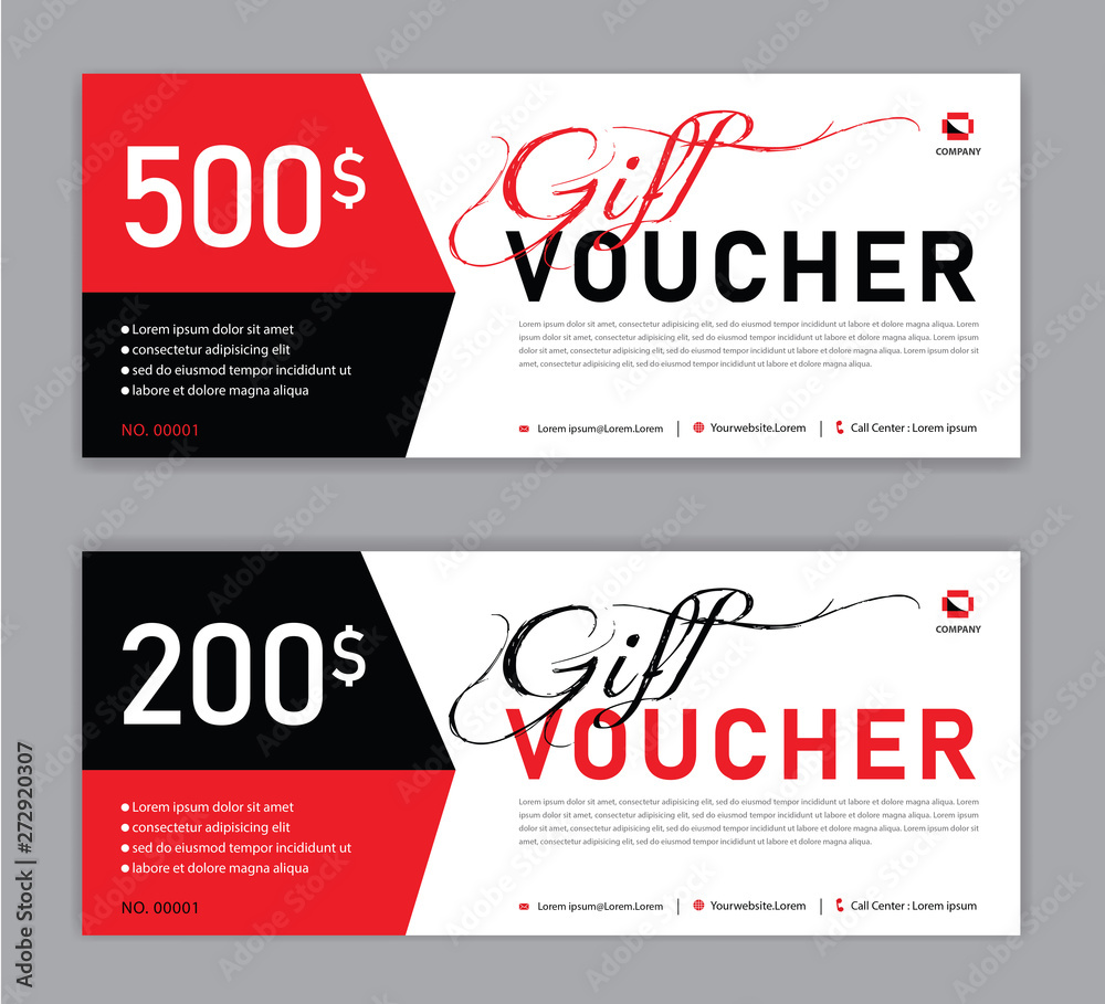 Gift Voucher template, Sale banner, Horizontal layout, discount cards ...