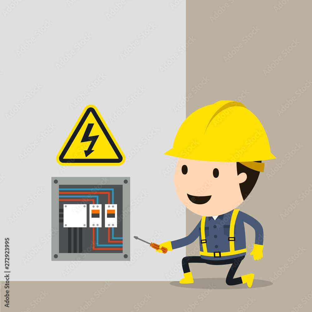 High voltage electrical maintenance checks, Vector illustration, Safety ...