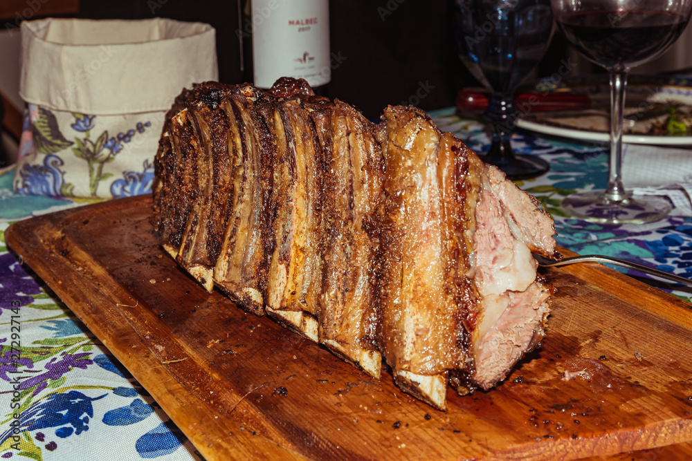 "Parrillada" Argentine barbecue make on live coal (no flame), beef ...