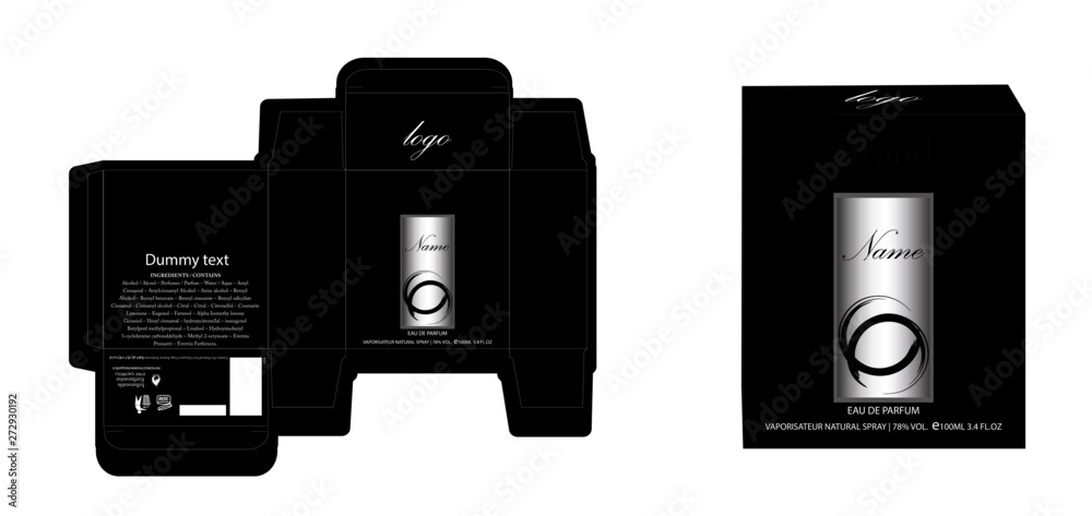 Packaging design, perfume luxury box design template and mockup box ...