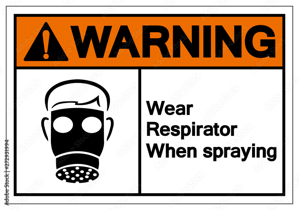 Warning Wear Respirator When Spraying Symbol Sign, Vector Illustration ...