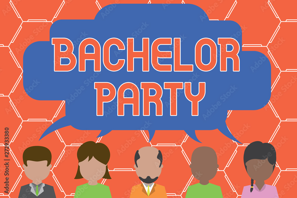 Writing note showing Bachelor Party. Business concept for Party given ...