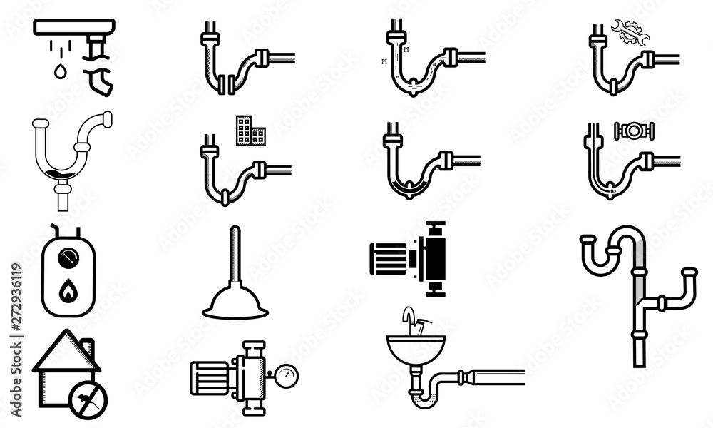 Floor drain or drainage equipment vector icon set. - Vector - Vector ...