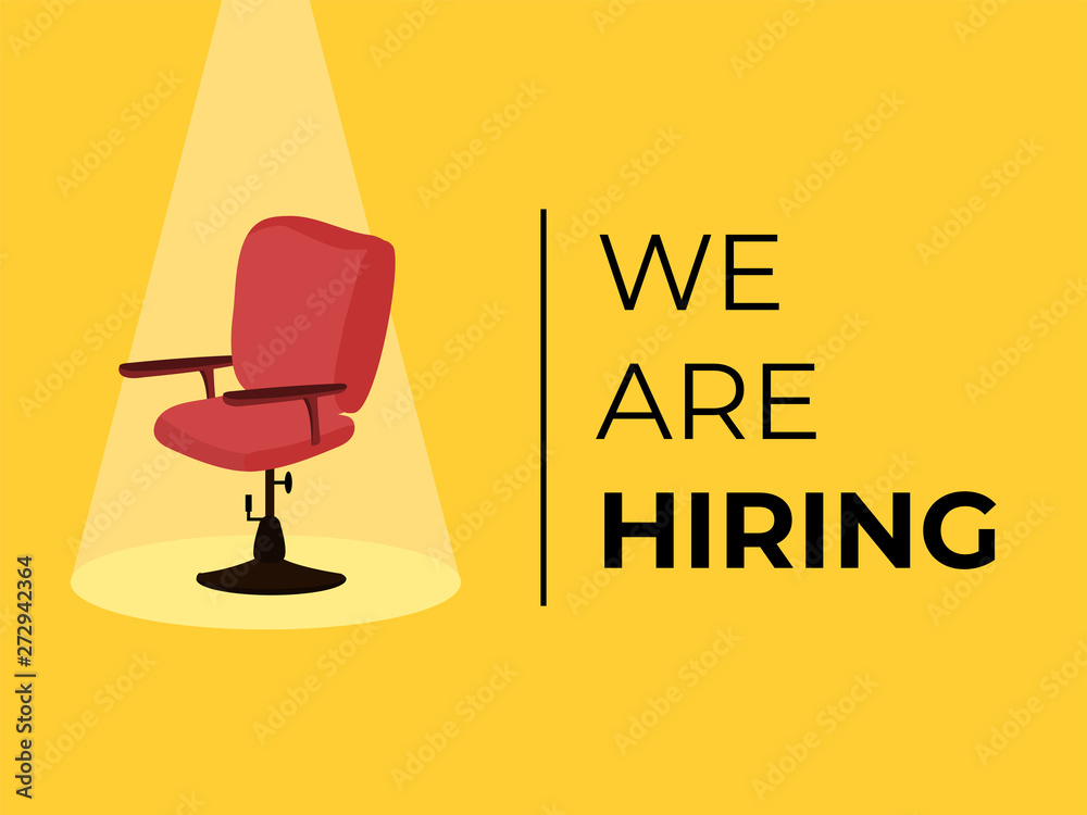 Advertising banner or poster design with office chair for Designation ...