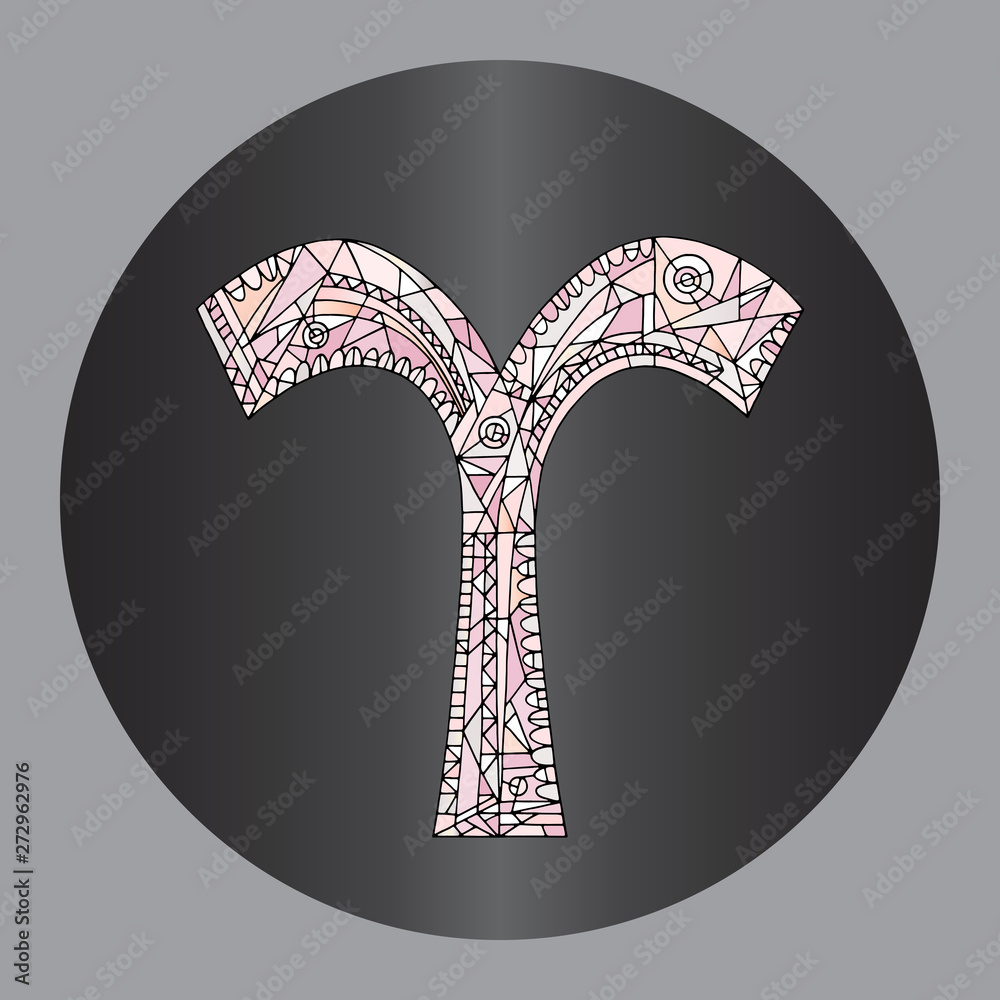 Aries zodiac sign graphic design. Horoscope vector illustration ...
