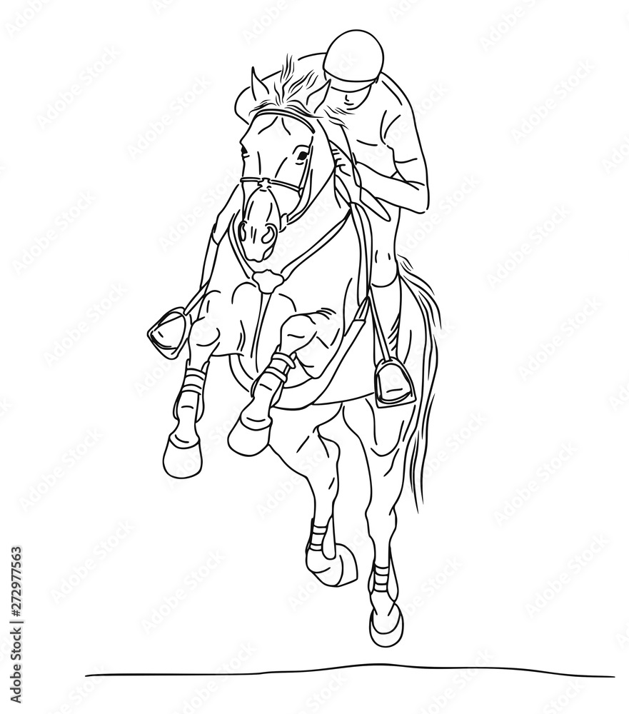 Horse And Rider Galloping