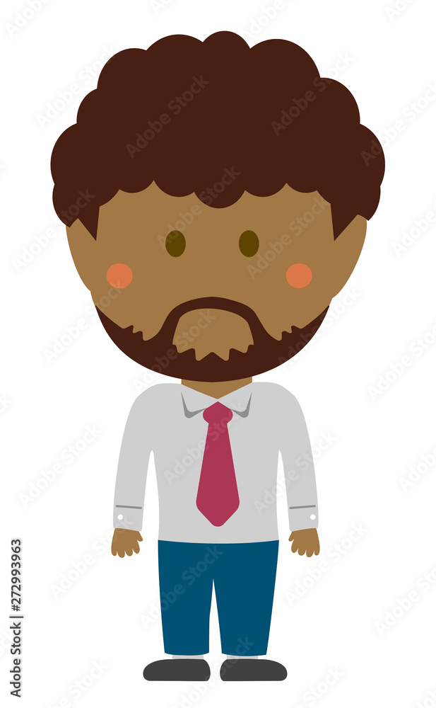 Cartoon deformed male person vector illustration ( black people ...