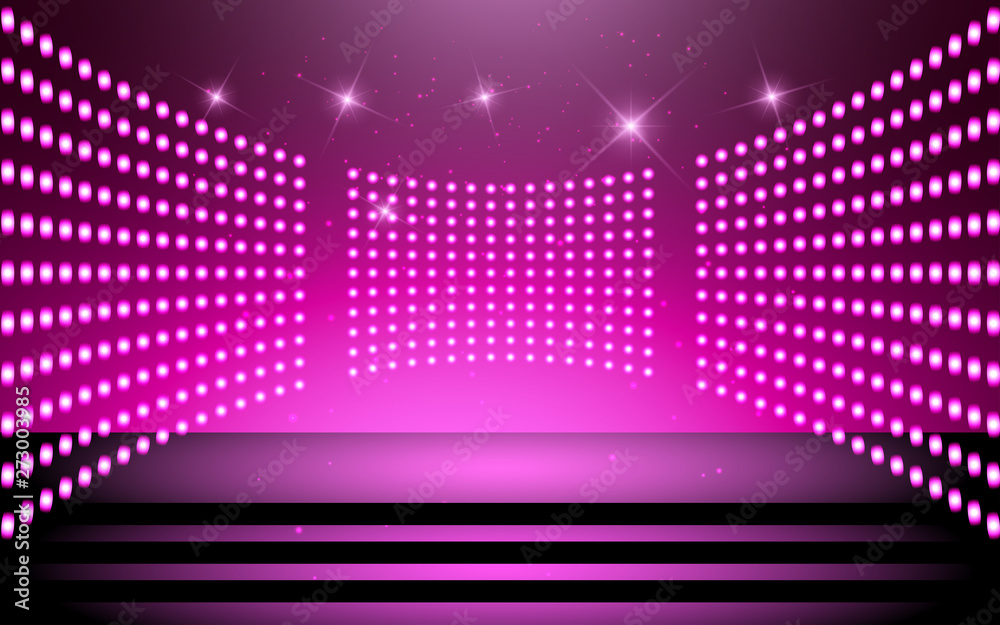 pink light on the stage in the hall Stock Vector | Adobe Stock