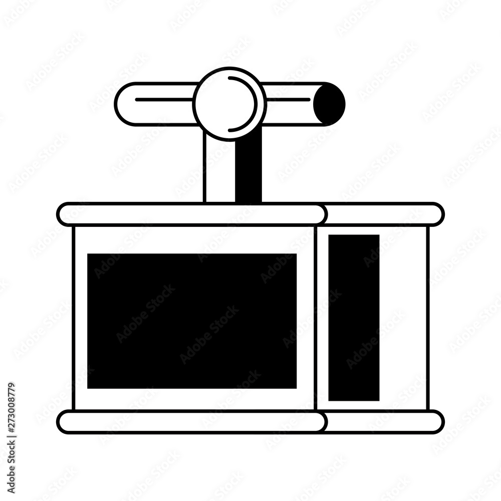 TNT detonator box symbol isolated cartoon in black and white Stock ...