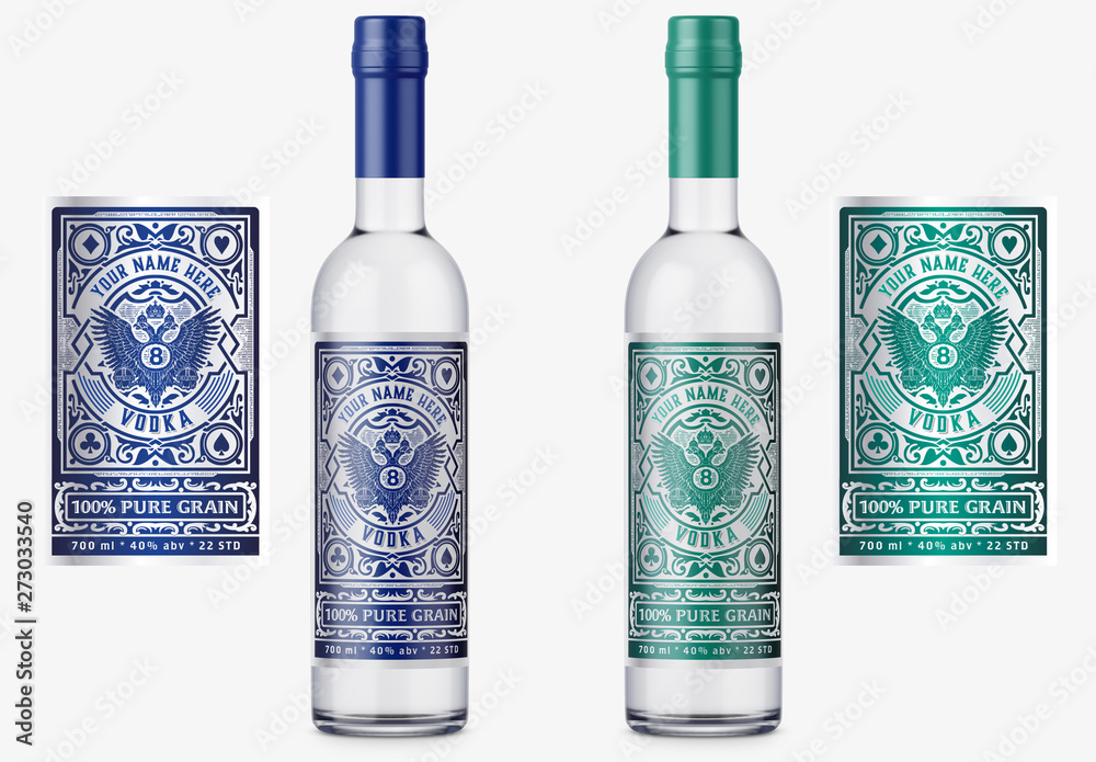 Vintage Vodka Label Layout Stock Template | Adobe Stock