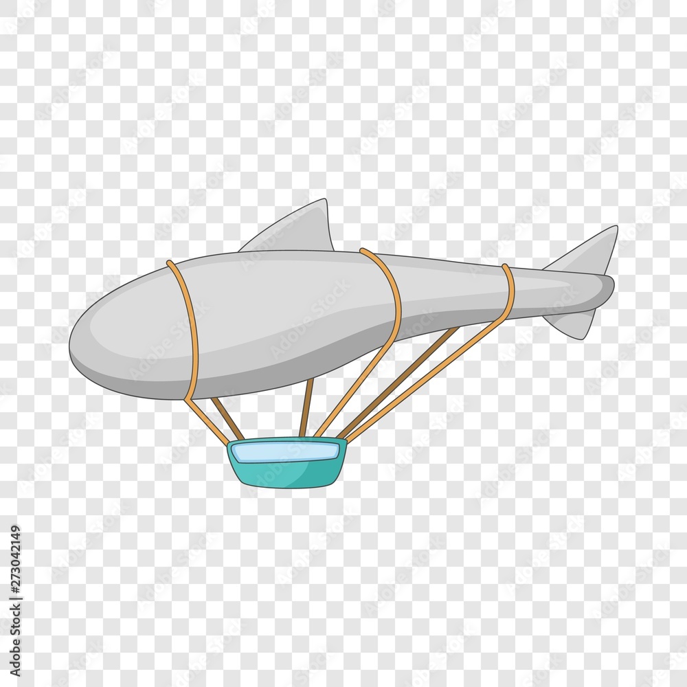 Flying dirigible icon. Cartoon illustration of flying dirigible vector ...