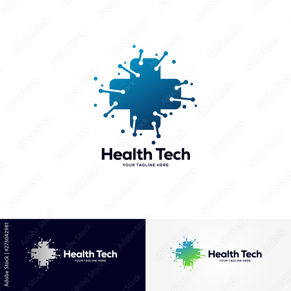 health tech logo designs template, healthcare logo designs Stock Vector ...