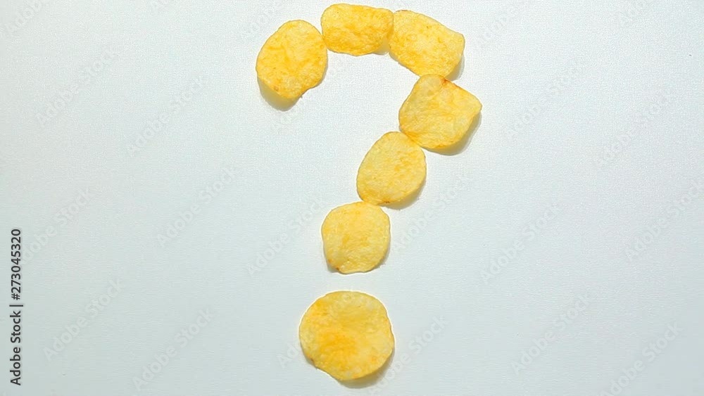 potato salt chips question mark white background hd footage Stock Video ...