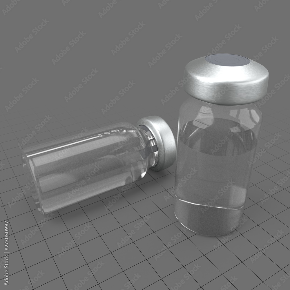 Glass vials with metal tops Stock 3D asset | Adobe Stock