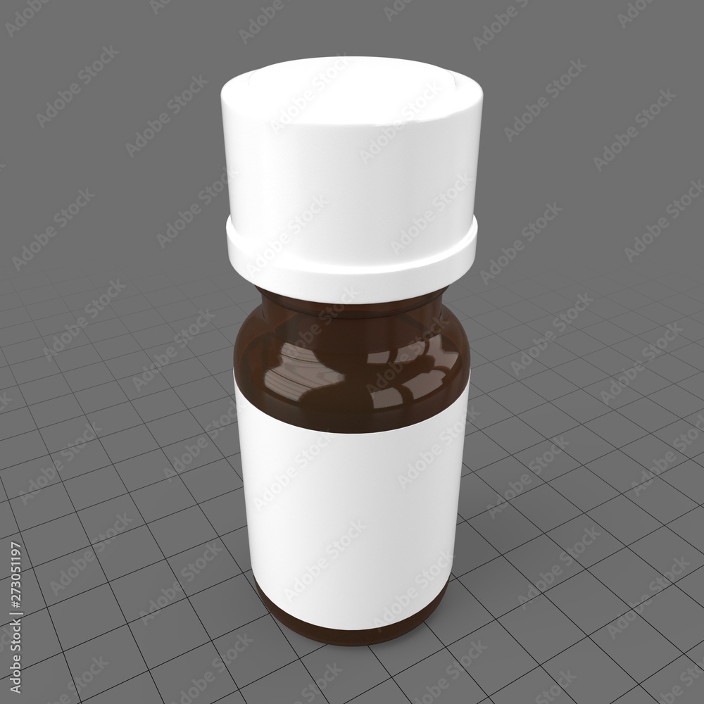 Small pill bottle with label 1 Stock 3D asset | Adobe Stock