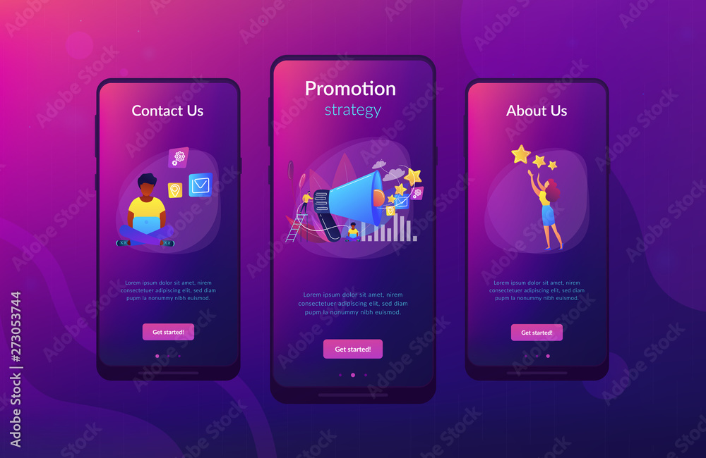 Businessman with megaphone promote media icons. Sales promotion and ...