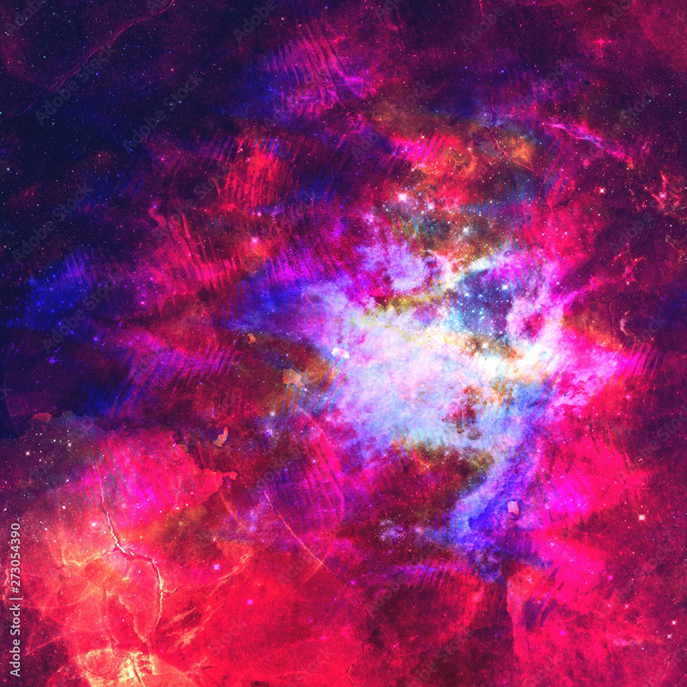 Abstract colorful space background. Stars of a planet and galaxy in ...