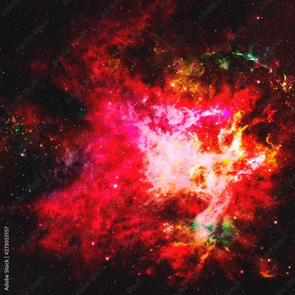 Abstract colorful space background. Stars of a planet and galaxy in ...