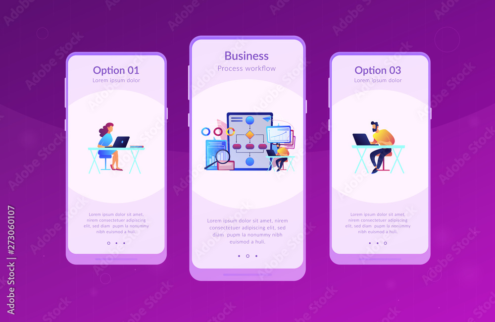 Analyst working at laptop with automation process. Business process ...