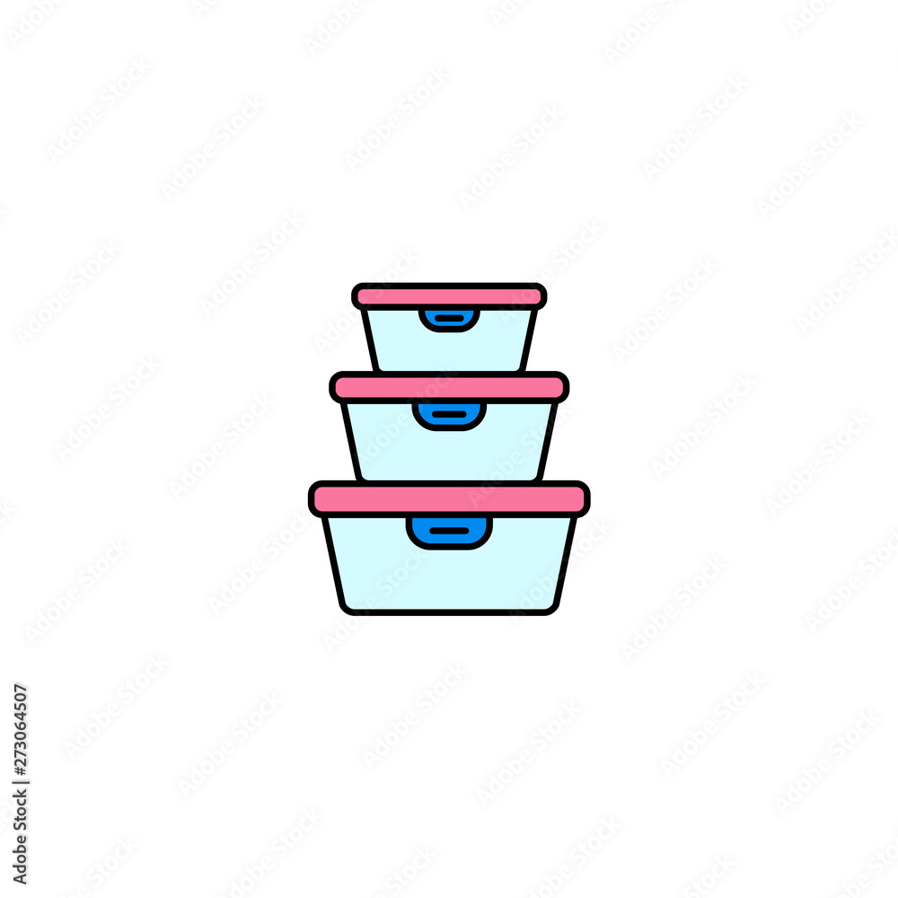 Food container vector icon sign symbol Stock Vector | Adobe Stock