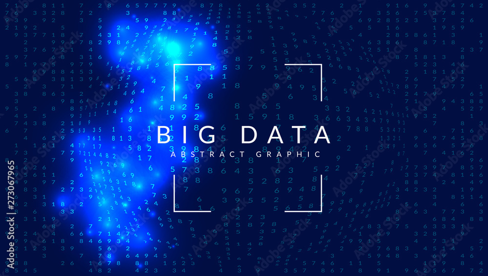 Big data background. Technology for visualization, artificial ...
