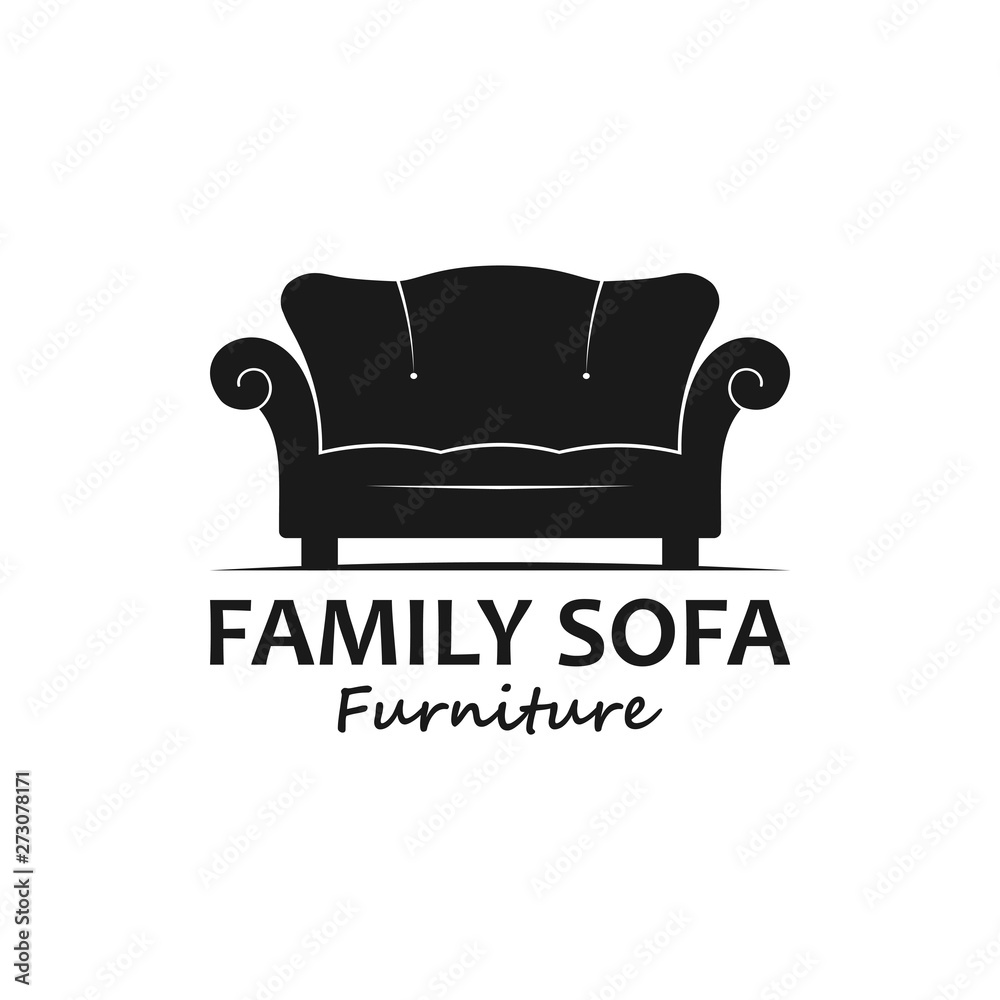 Sofa furniture retro logo design Stock Vector | Adobe Stock