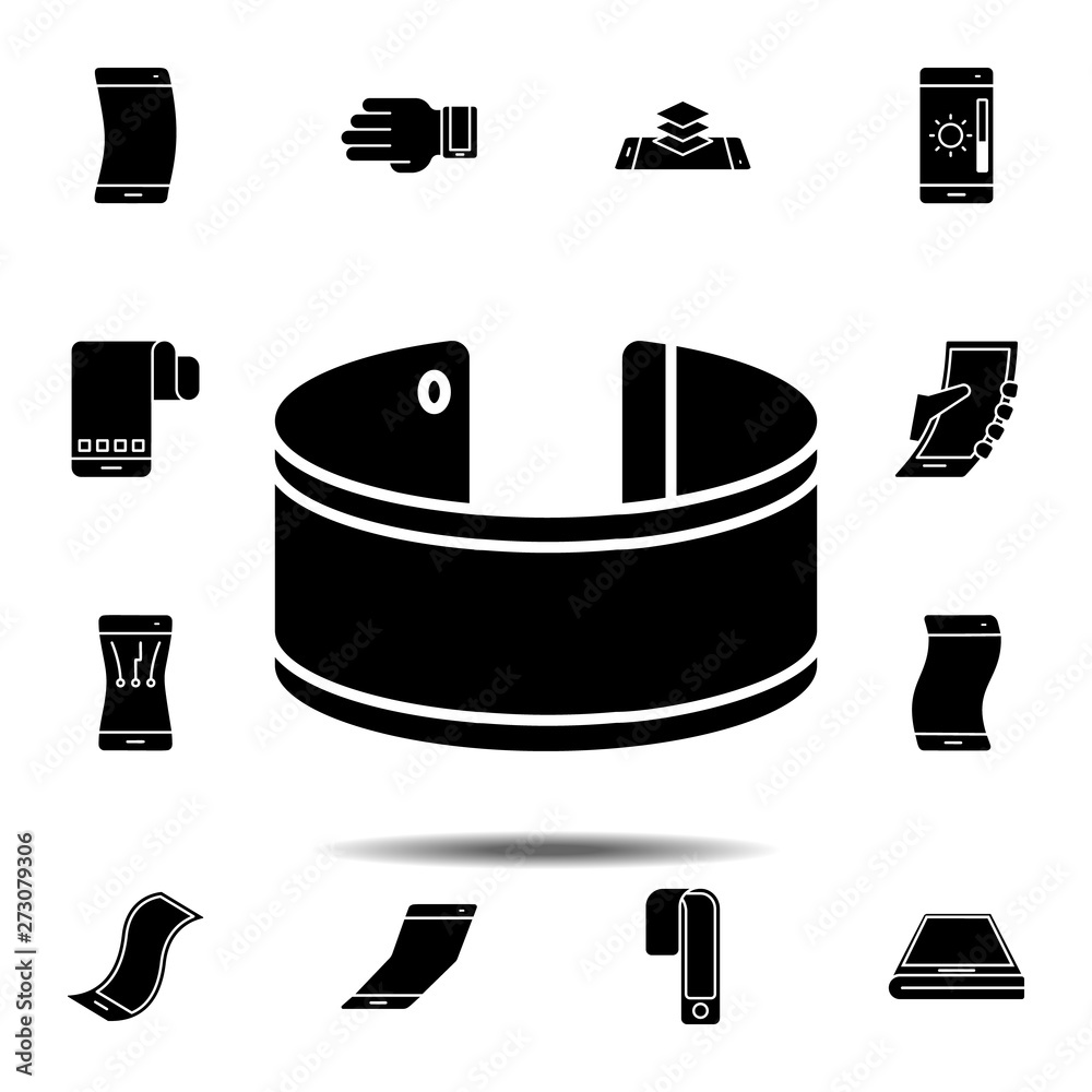 smartphone, flexible, phone icon. Simple glyph, flat vector element of ...