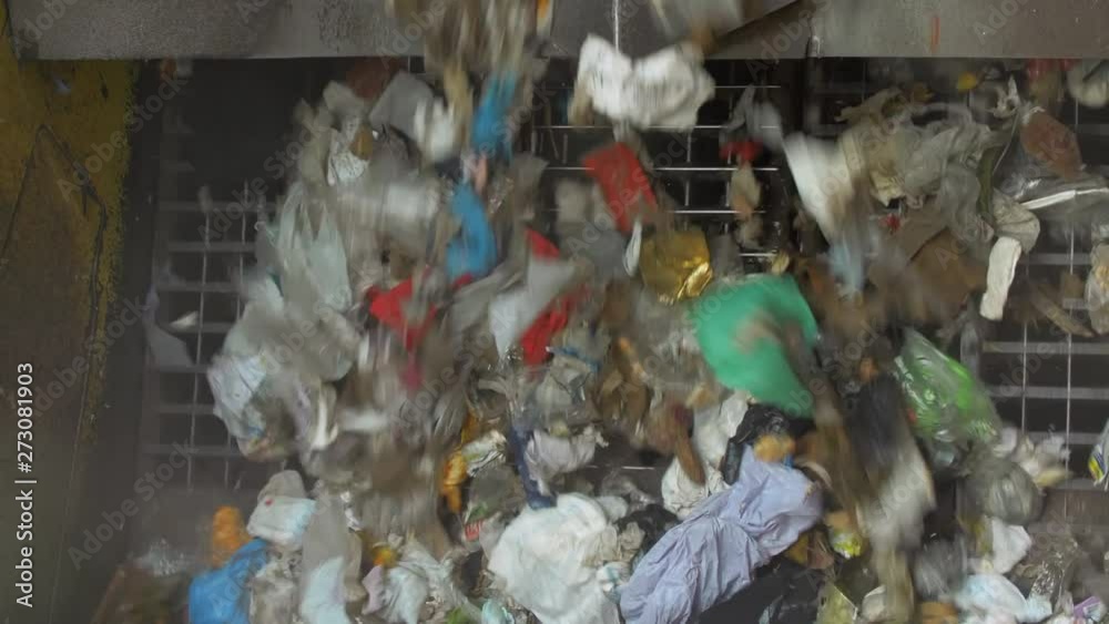 Garbage Sorting with an automatic industrial Machine. Waste Recycling ...