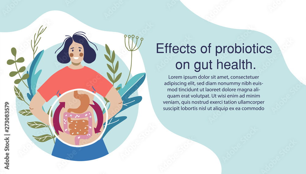Probiotic health benefits vector infographic. Hand drawn illustration ...