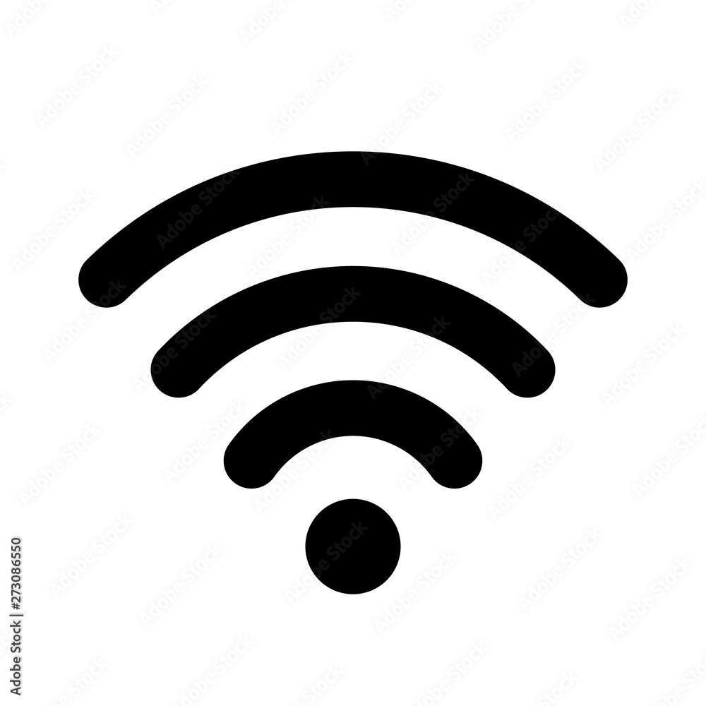 Flat wifi icon for interface design. Wi-Fi or antenna icon isolated on ...