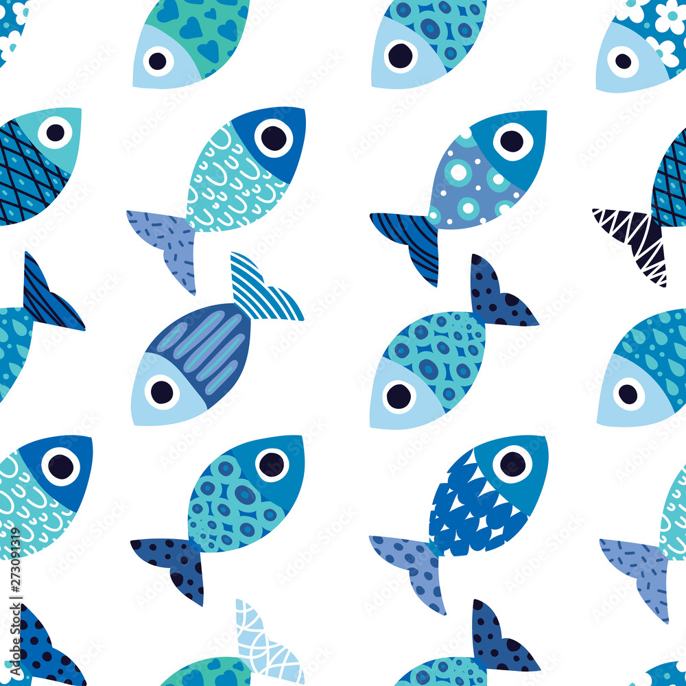 Cute fish. Kids background. Seamless pattern. Can be used in textile ...