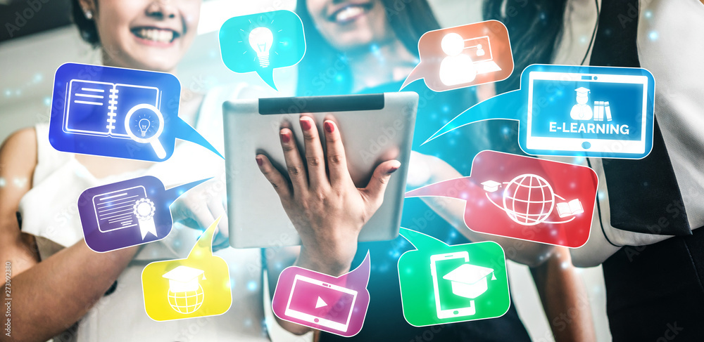 E-learning and Online Education for Student and University Concept ...