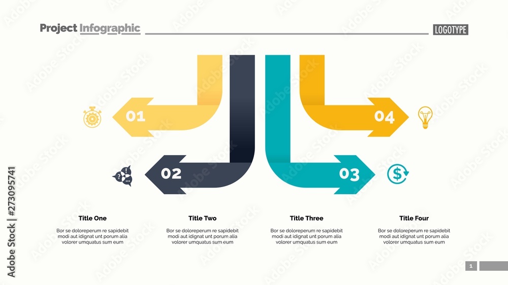 Four arrow infographic diagram. Option chart, diagram, infographics ...