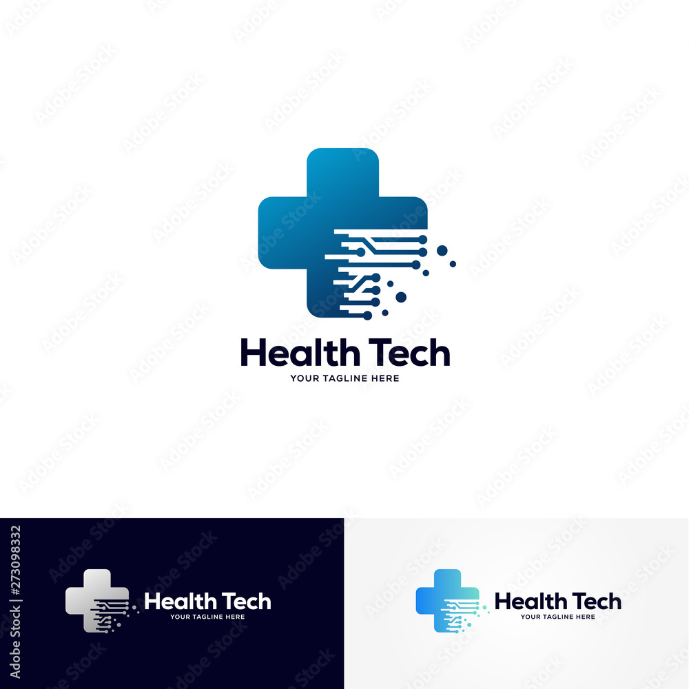 health tech logo designs template, healthcare logo designs Stock Vector ...