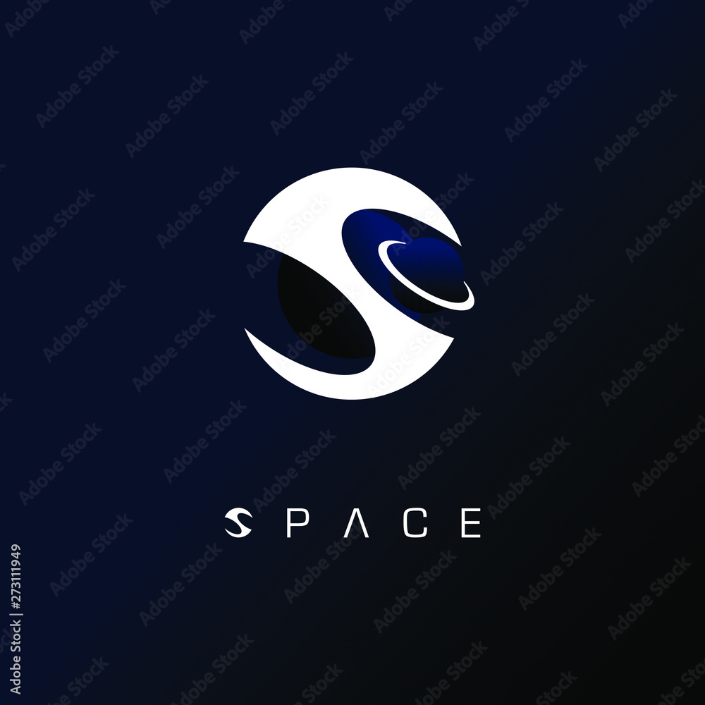 Space Logo on Dark Background Stock Vector | Adobe Stock