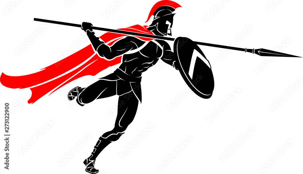 Spartan Spear Lunge Attack, Isolated Vector Stock Vector | Adobe Stock