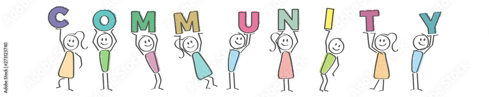 Stick Figure - Community Stock Vector | Adobe Stock