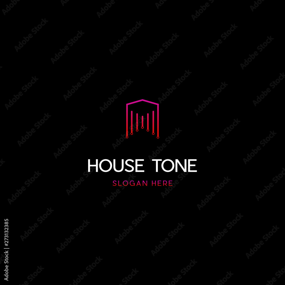home logo that formed tone symbol, Home Music logo with Tone and Window ...