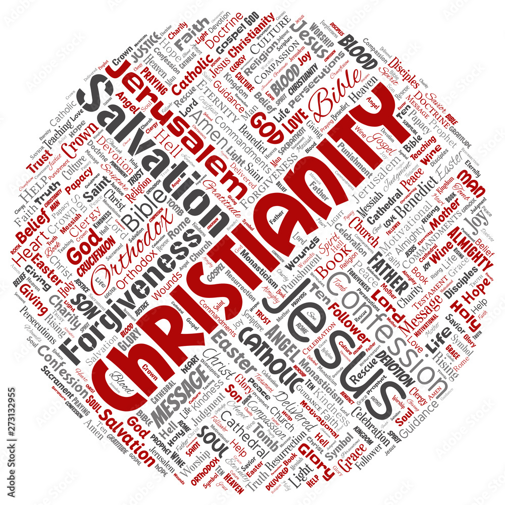 Vector conceptual christianity, jesus, bible, testament round circle ...