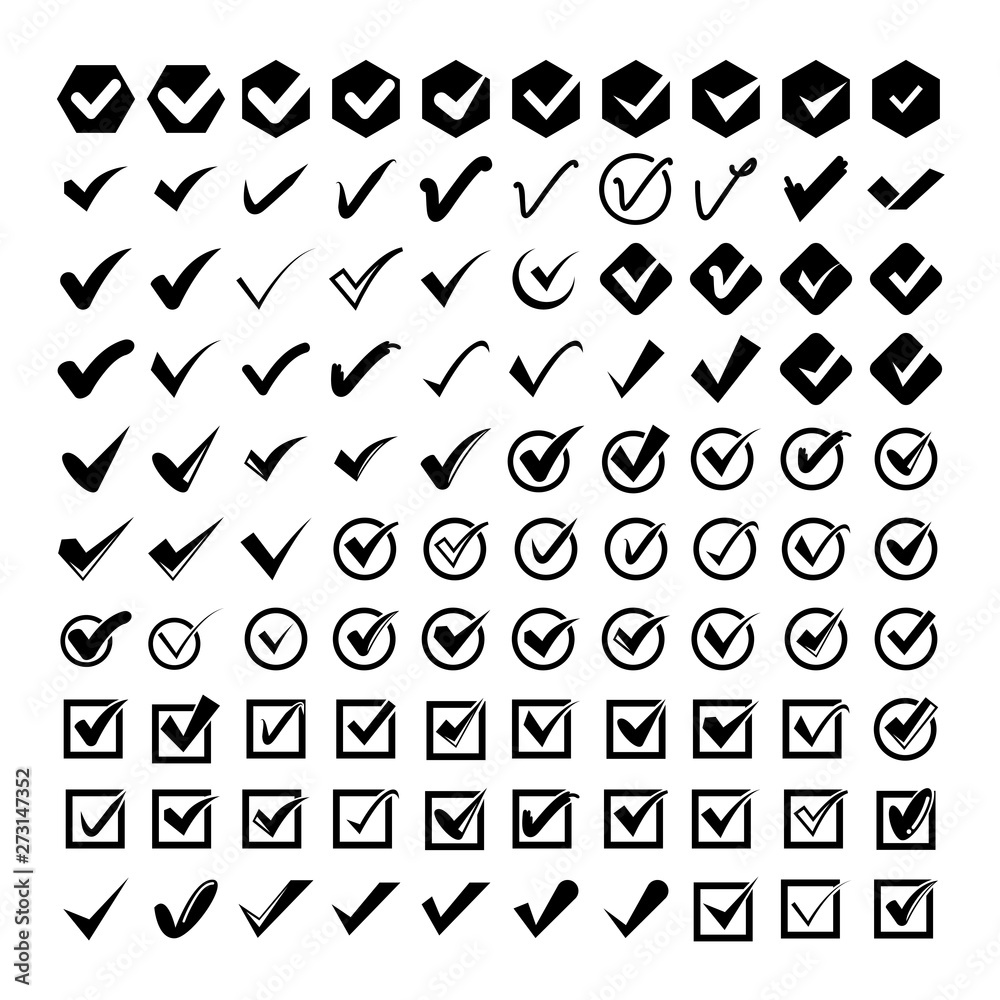 big collection check mark icons vector Stock Vector | Adobe Stock