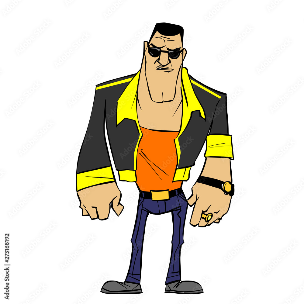 cartoon mafia criminal man illustration Stock Illustration | Adobe Stock