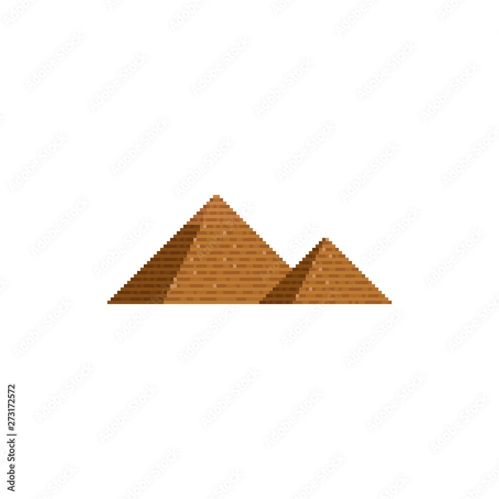 Pixel pyramid set.8 bit 7 wonders.pixel art vector illustration. Stock ...