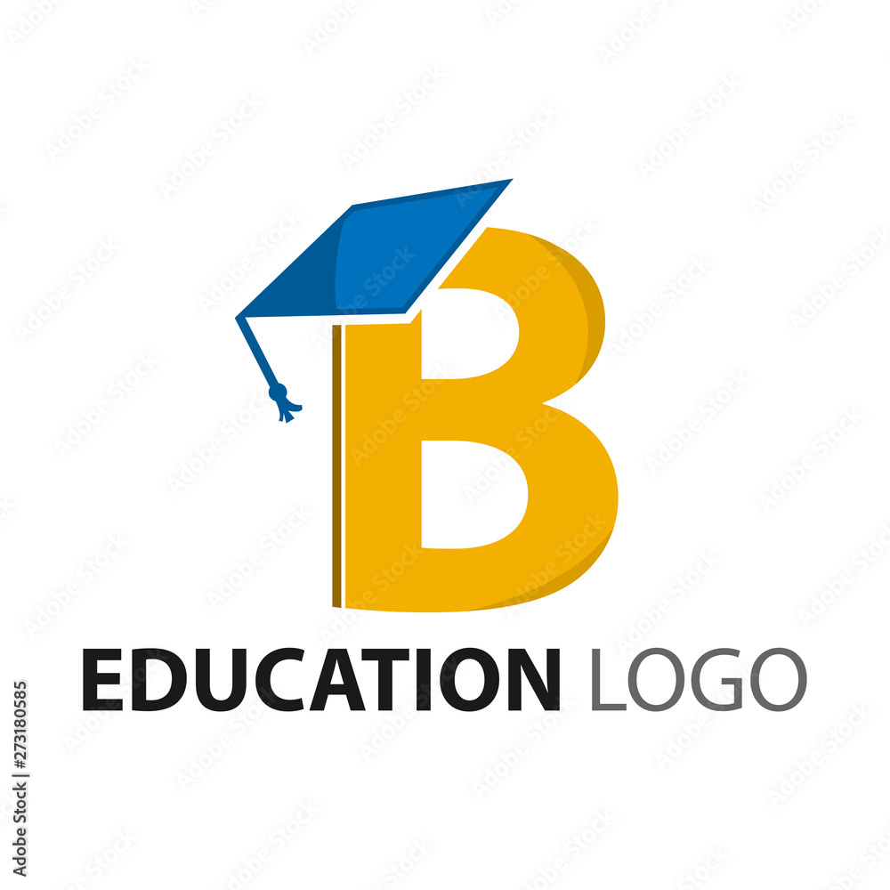 Graduation logo stock, Letter B, Education logo. Stock Vector | Adobe Stock