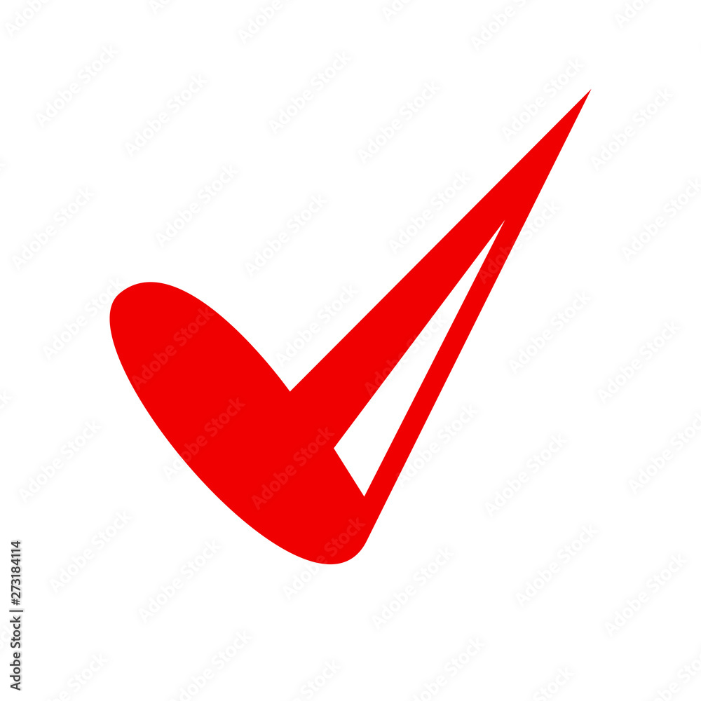 red approved symbol, check mark Stock Vector | Adobe Stock