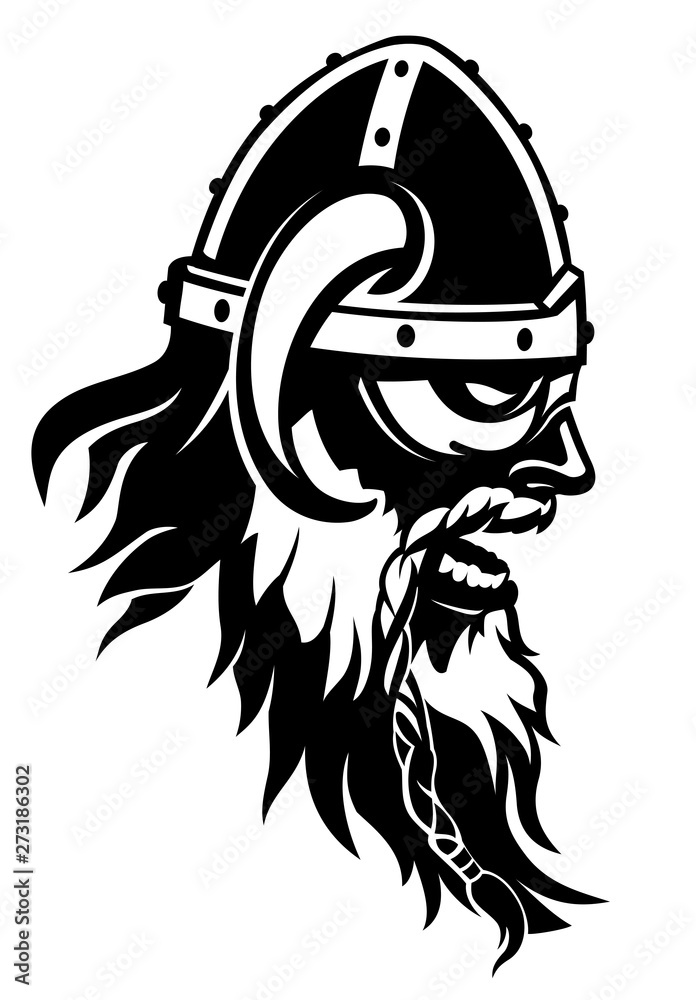 Viking Head, Side View Stock Vector | Adobe Stock