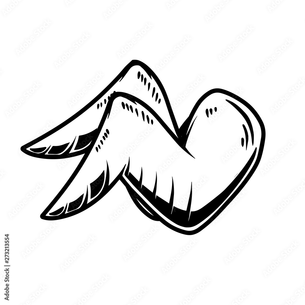 Chicken wings on white background. Design element for logo, label, sign ...